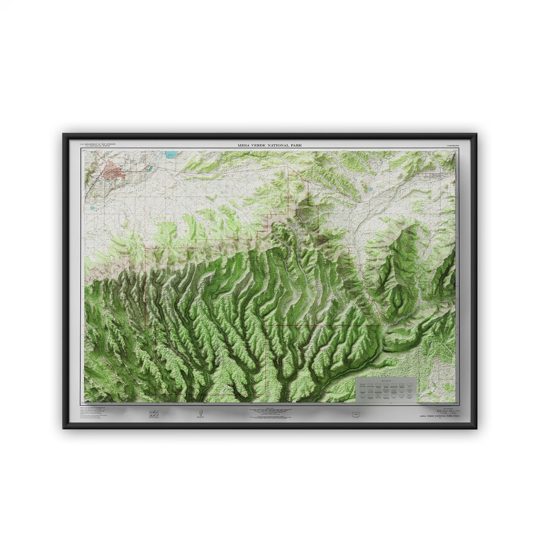 Mesa Verde Map Mesa Verde National Park Topographic Map 1967vintage Reprint Historical Map