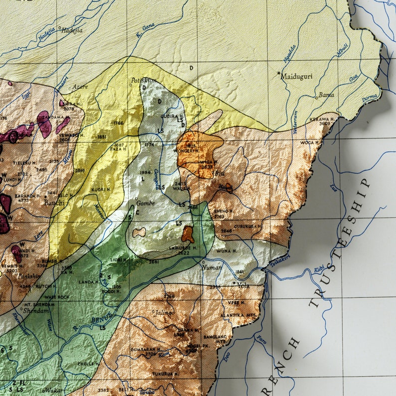 Vintage Nigeria Geologic Map Poster, 1959 Historical Art Print - Etsy