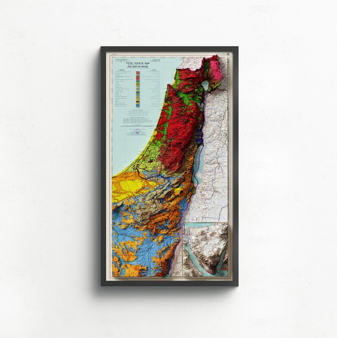 Geological Map of the Israel Vintage Reprint Historical Map With Relief ...