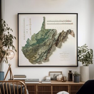 Vintage West Virginia Geologic Map 1932, West Virginia Vintage Reprint ...