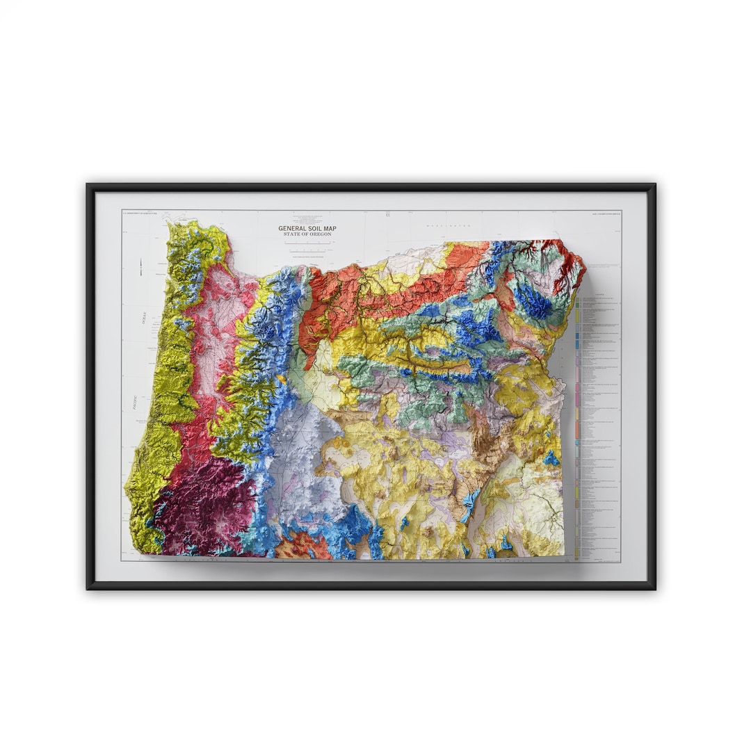 Oregon Geologic Map Print 1986 - Etsy