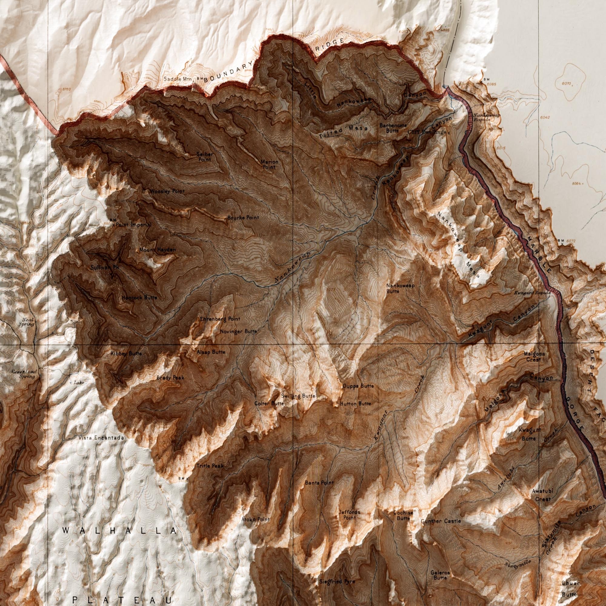 Grand Canyon Map 1927 Grand Canyon National Park Map Grand - Etsy