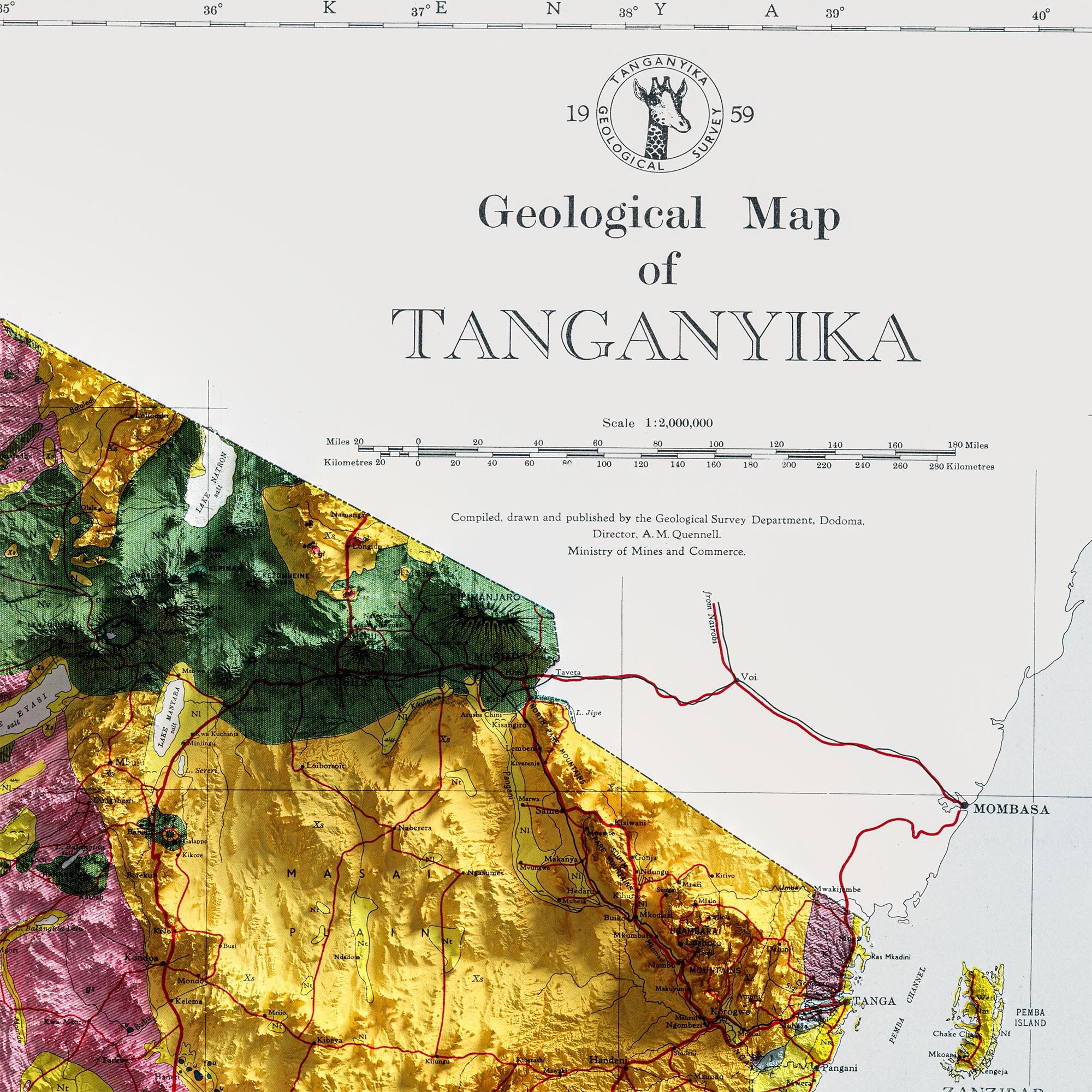 Tanzania Map, Geological Map of Tanganyika, Tanzania Map With Relief ...