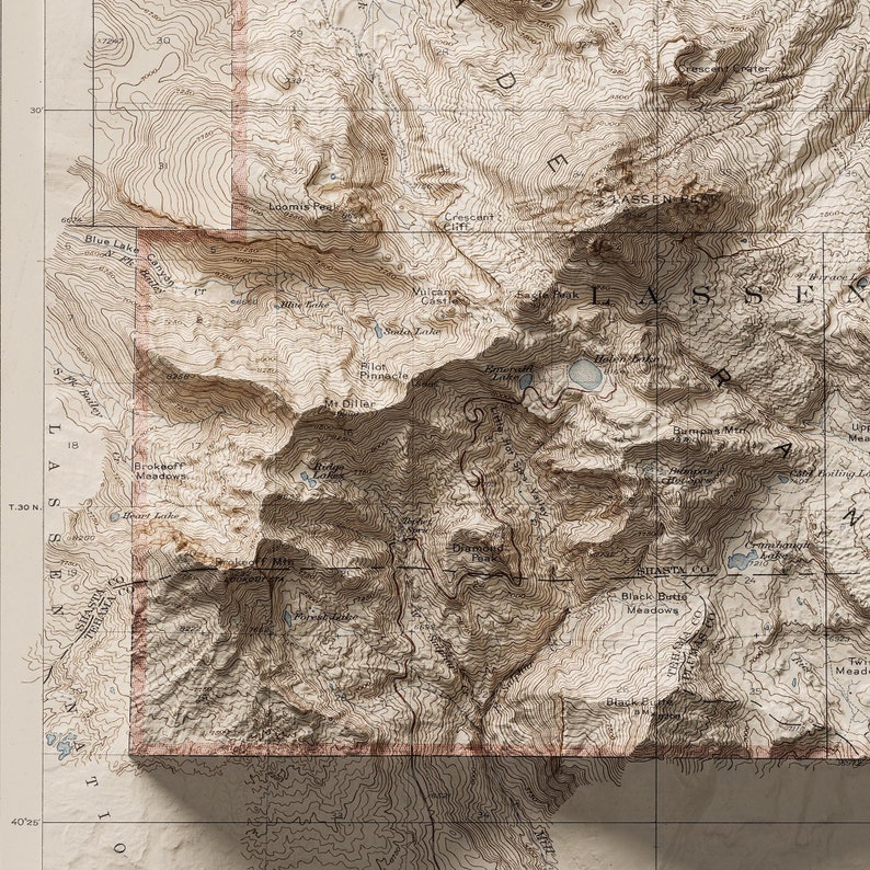 Lassen Volcanic National Park Topographic Map-california 1929, Map With ...