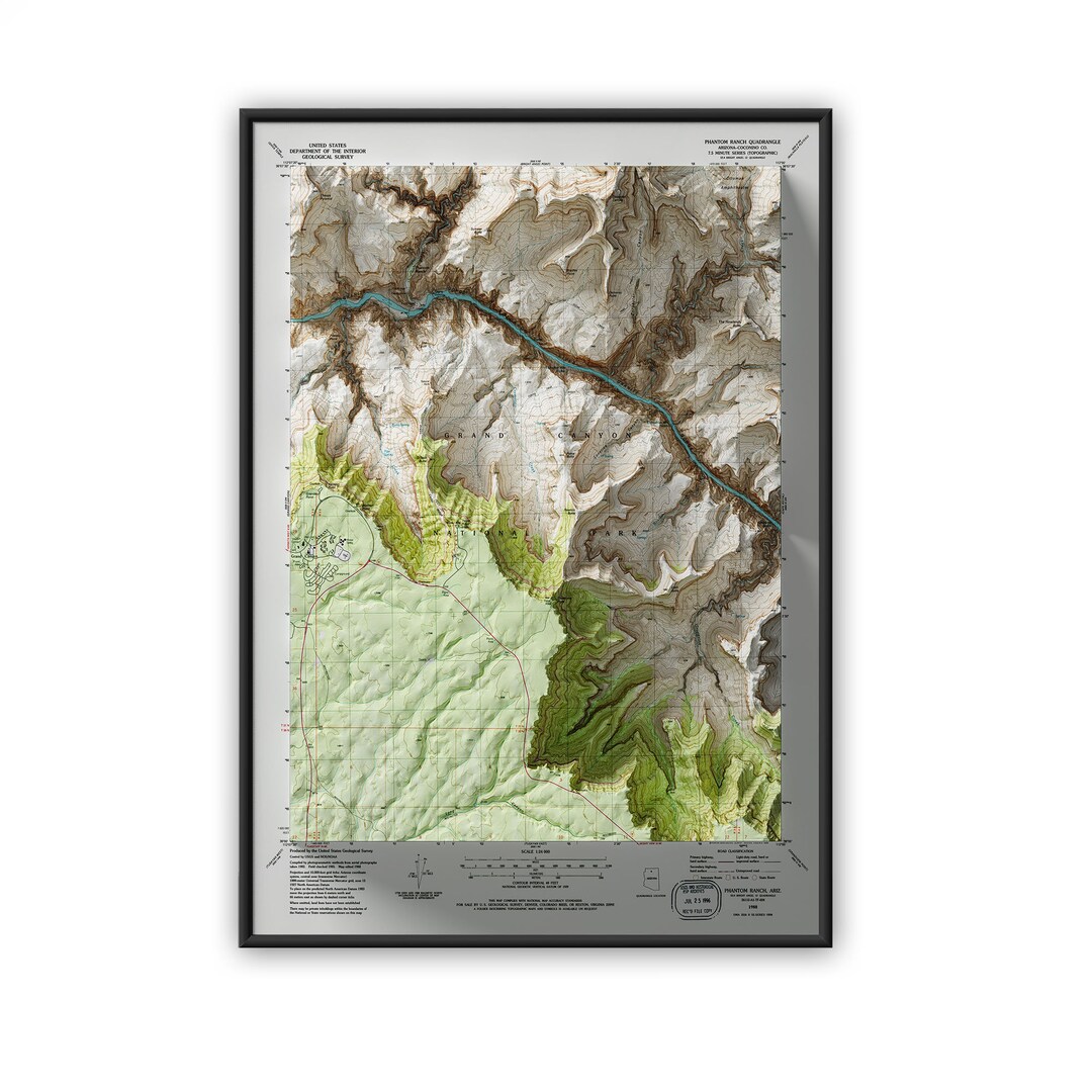Phantom Ranch - Grand Canyon National Park,arizona Topographic Map 1988 ...