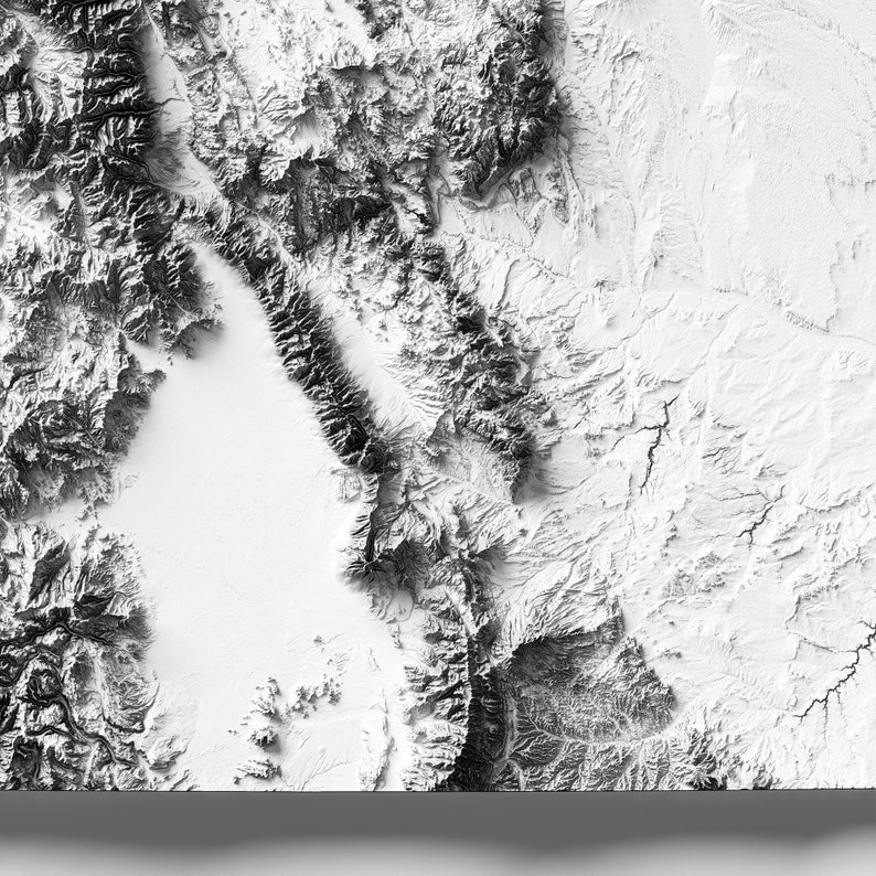 Colorado Elevation Map Art Print, Shaded Relief, Modern Wall Decor - Etsy