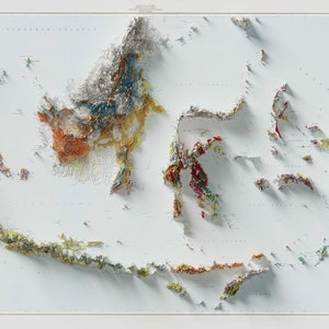 Indonesia Map 1965-vintage Reprint Historical Wall Map With Relief ...