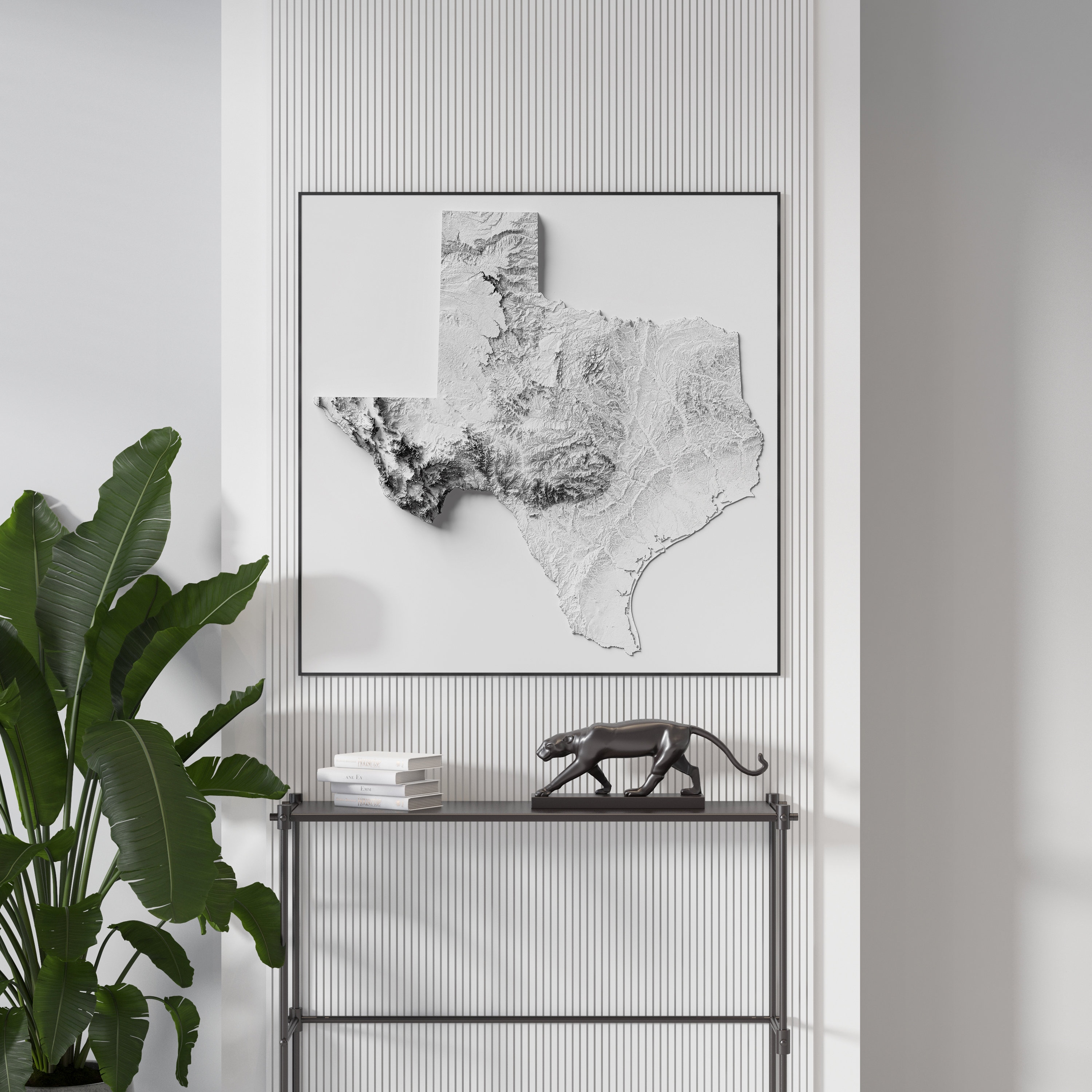 Texas Relief Map Art, Shaded Topographic Print - Etsy