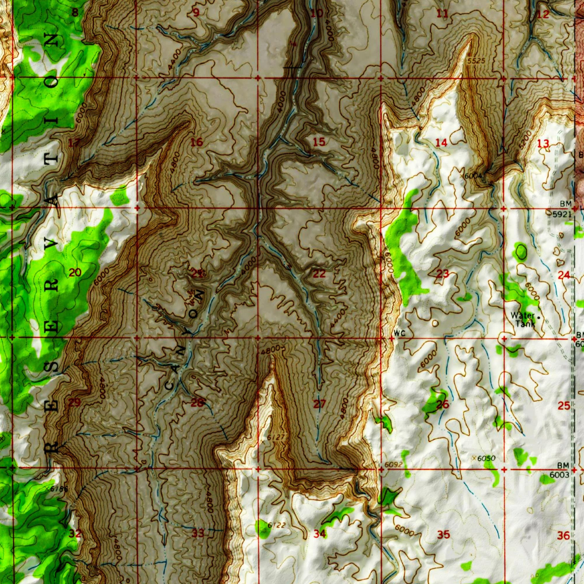 National Canyon Map Grand Canyon National Park-arizona Map - Etsy