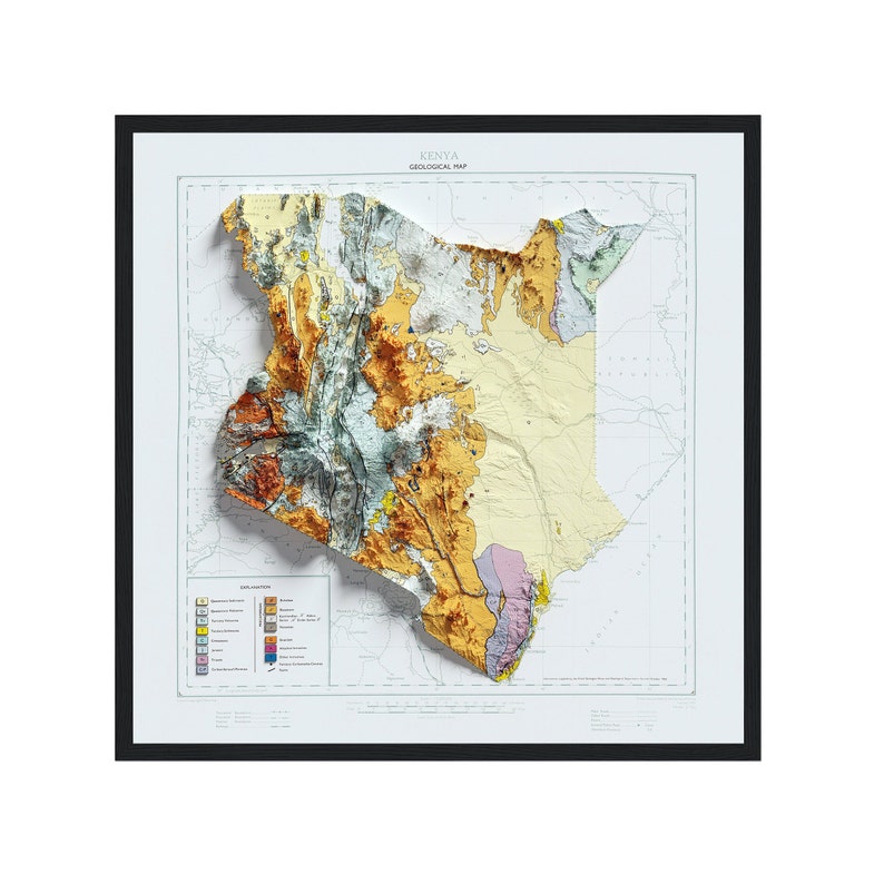 Kenya Map Geologic Map of Kenya Kenya Soil Map Kenya Art - Etsy UK