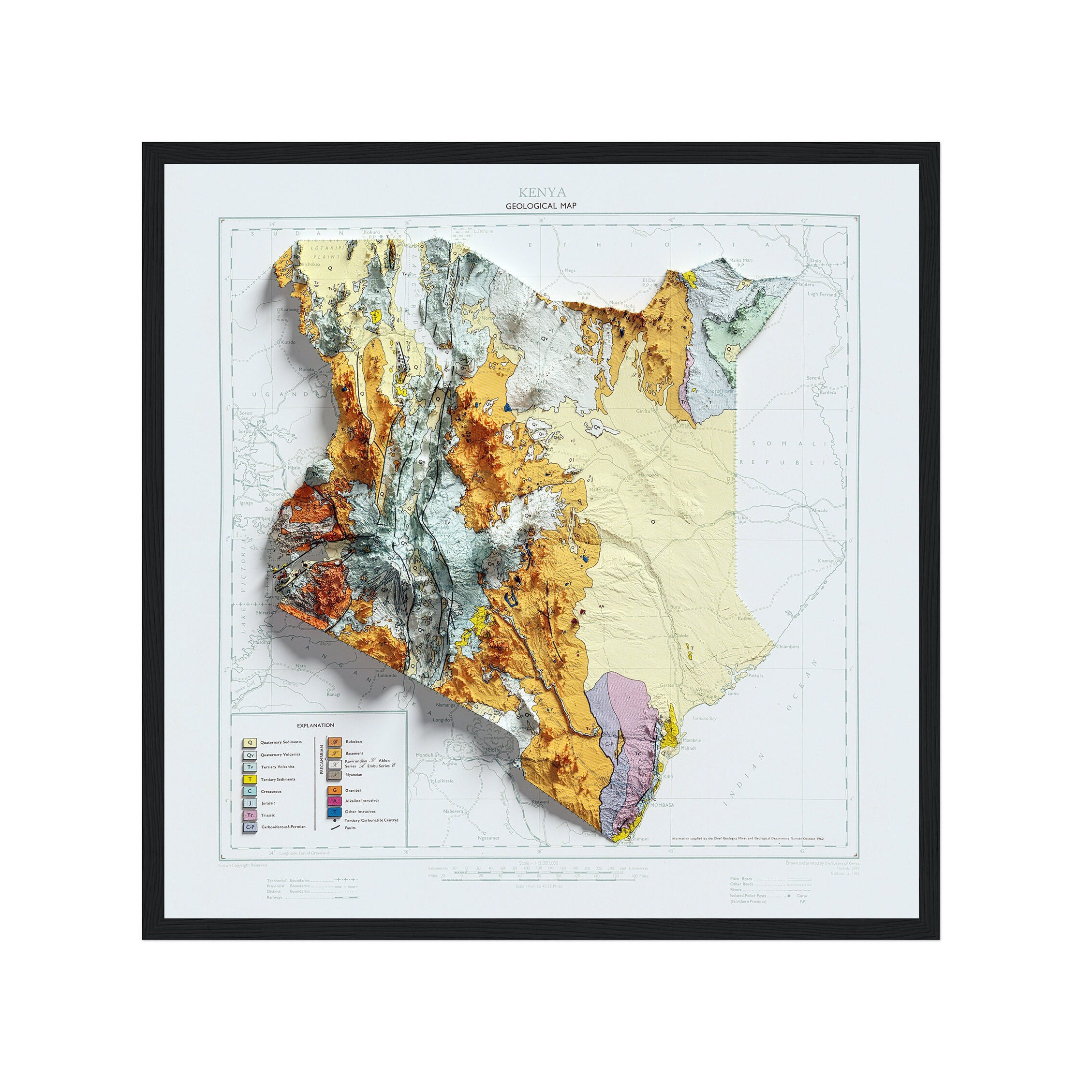 Kenya Map Geologic Map of Kenya Kenya Soil Map Kenya Art - Etsy UK