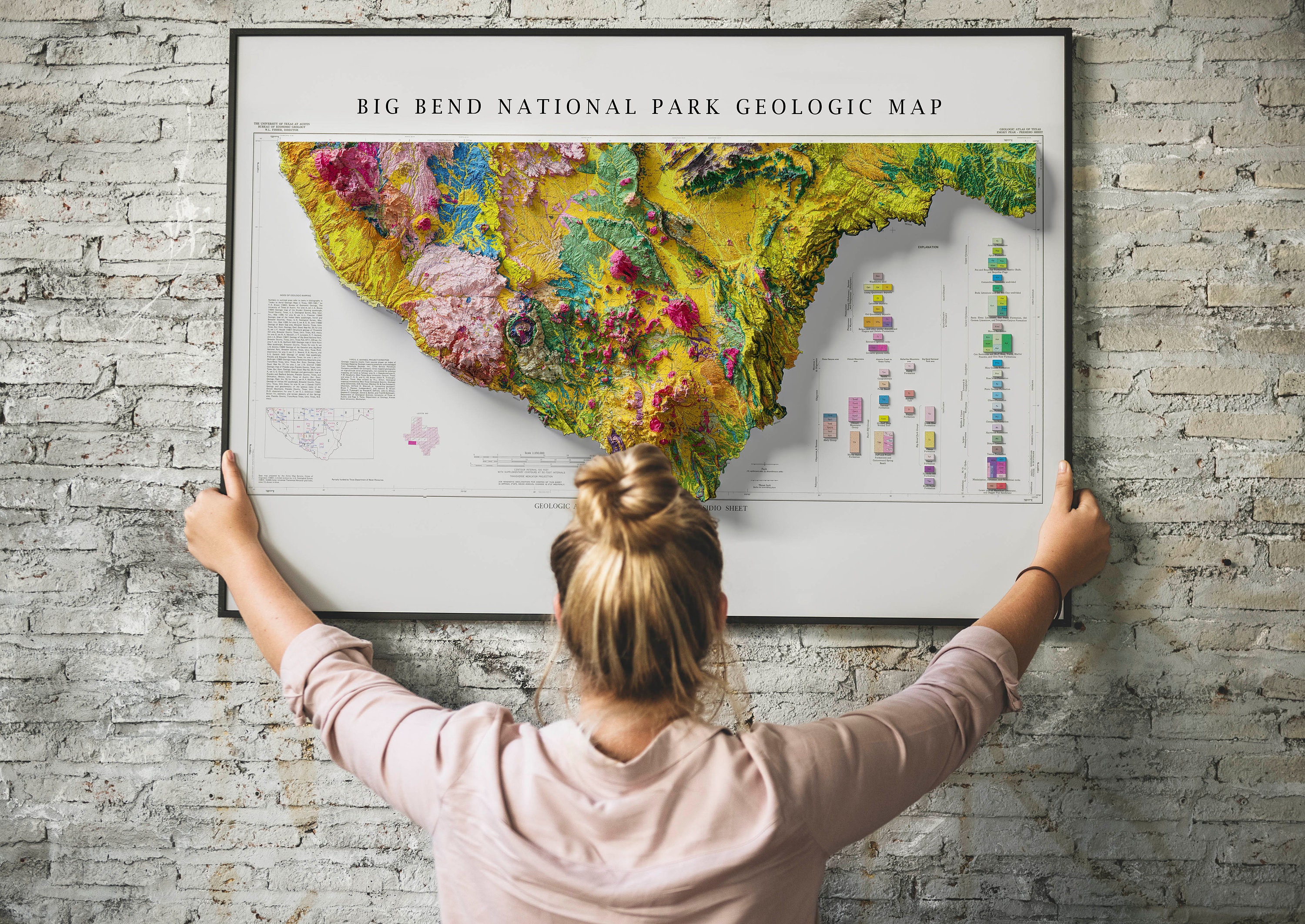 Big Bend National Park Map, Big Bend Geologic Wall Art, Emory Peak TX ...