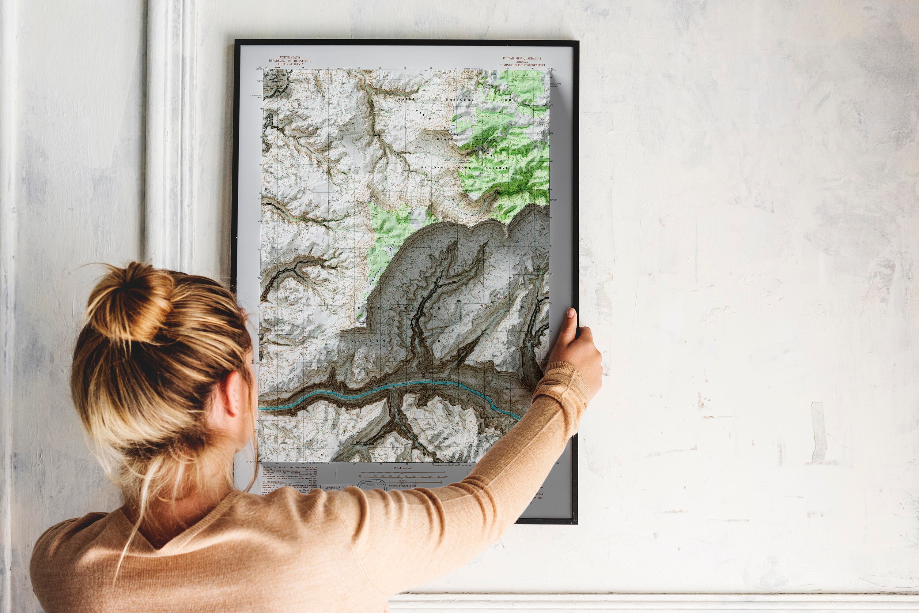 Fishtail Mesa Grand Canyon National Park,arizona Topographic Map 1988 ...