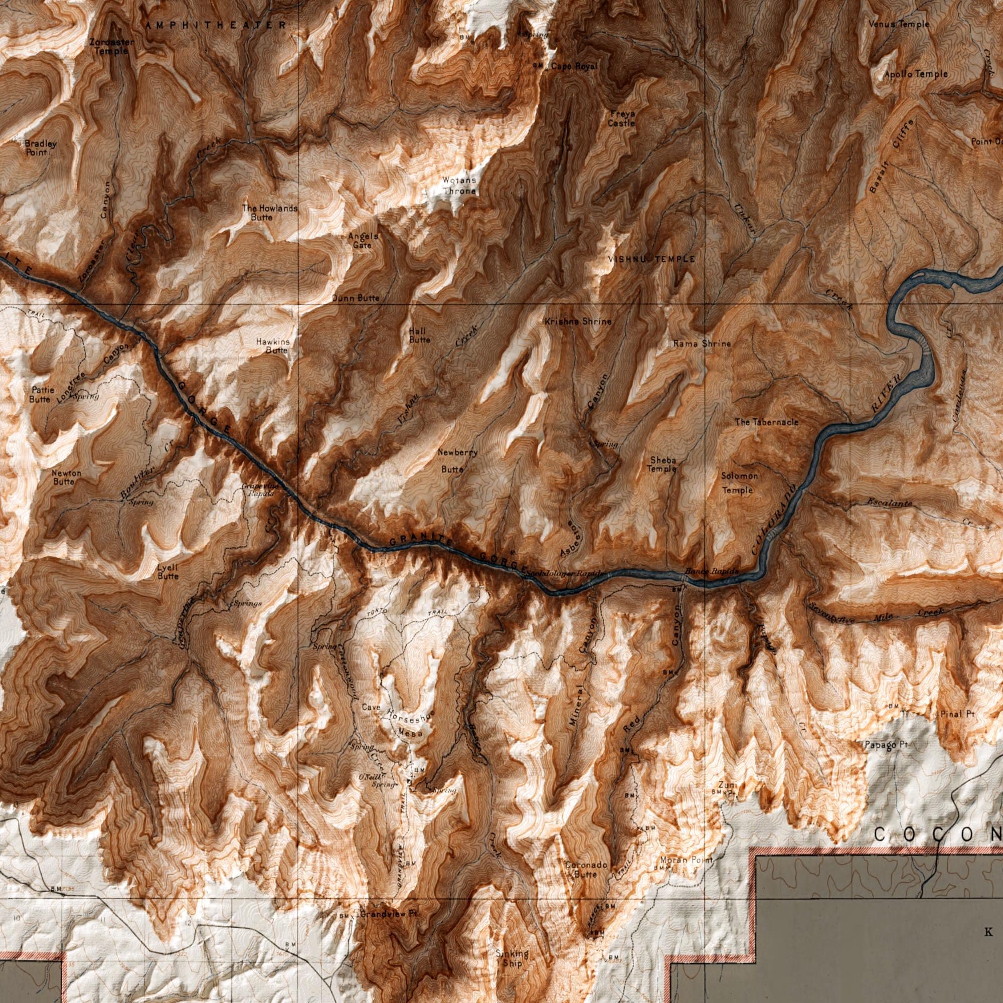 Grand Canyon Map 1927 Grand Canyon National Park Map Grand - Etsy