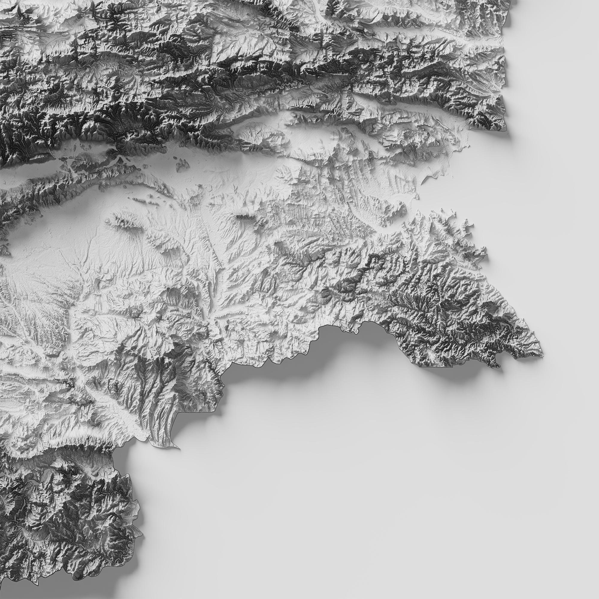 Bulgaria Map With Relief Effect, Bulgaria Elevation Map, Modern Art ...