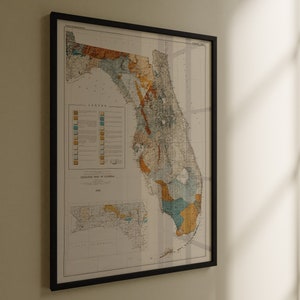 Vinage Florida Shaded Relief Map 1945 Housewarming Wall Decor Gift - Etsy