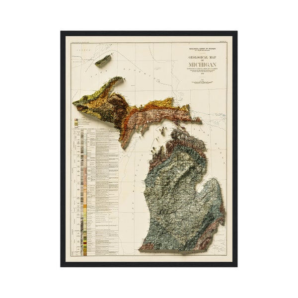 Michigan Map Art - Etsy