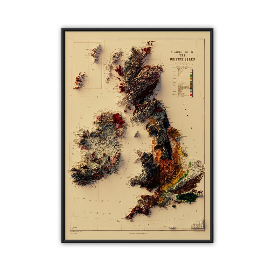 Geological Map of the British Isles 1901 Vintage Reprint - Etsy Canada
