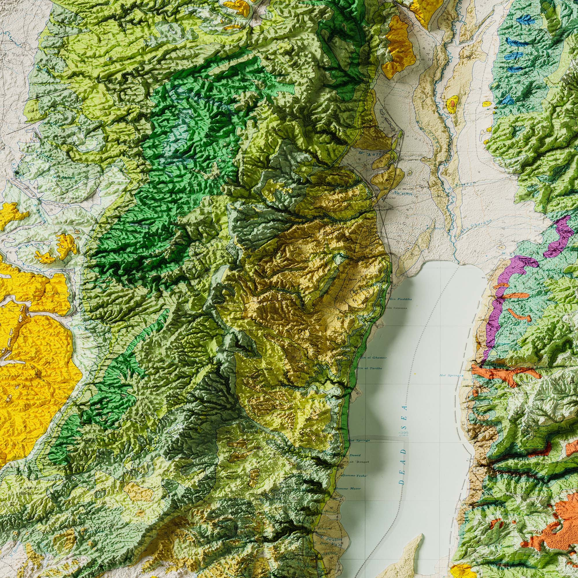 Biblical Topography Map 3D Raised Relief Map Of Israel - Medium 14.5x6 ...