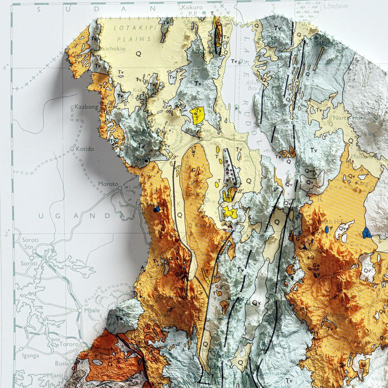 Kenya Map Geologic Map of Kenya Kenya Soil Map Kenya Art - Etsy