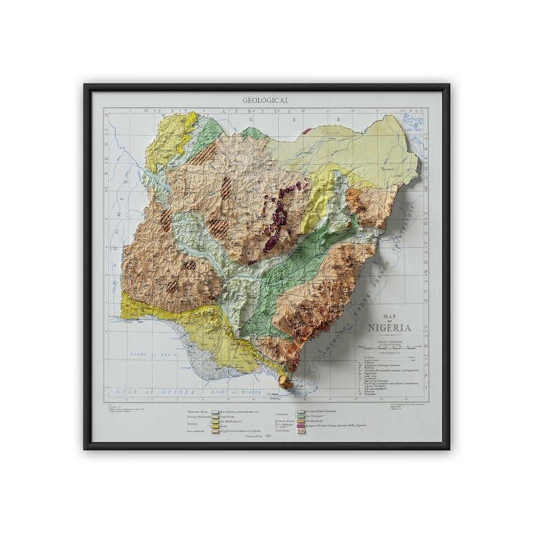 Nigeria Geologic Map Poster 1959 Vintage Reprint Historical Map With ...