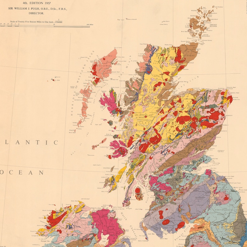 Geological Map of British Isles and Ireland, British Islands Geological ...