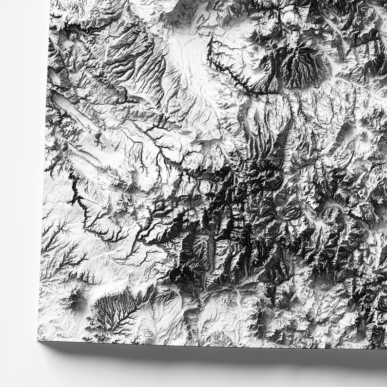 Colorado Elevation Map Art Print, Shaded Relief, Modern Wall Decor - Etsy