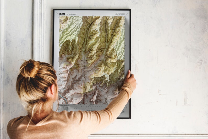 Shiva Temple Map, Grand Canyon National Park Map, Topographic Map With ...