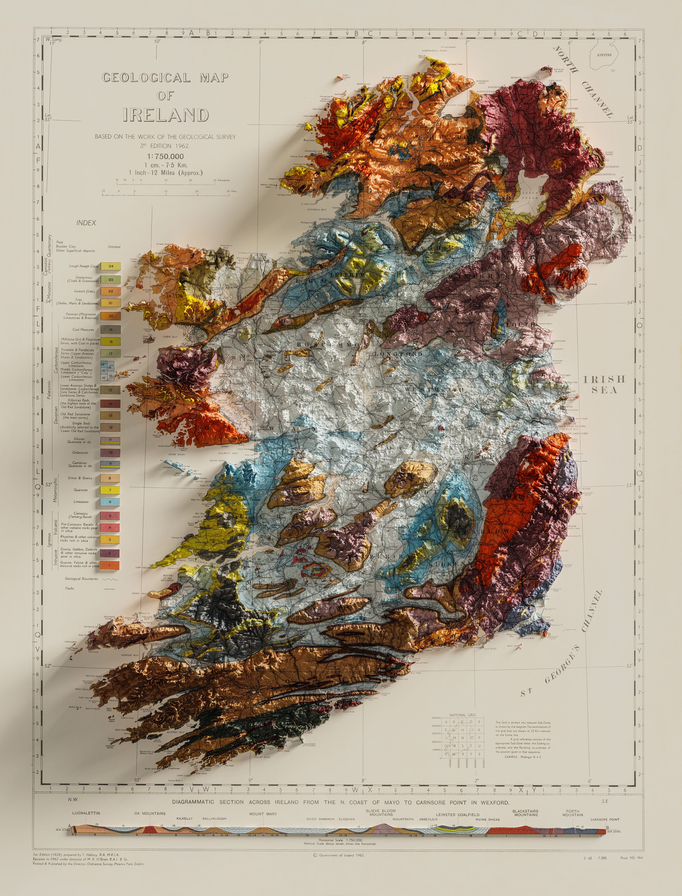 Ireland Geological Map Print, Ireland Home Decor, Ireland Map Print ...