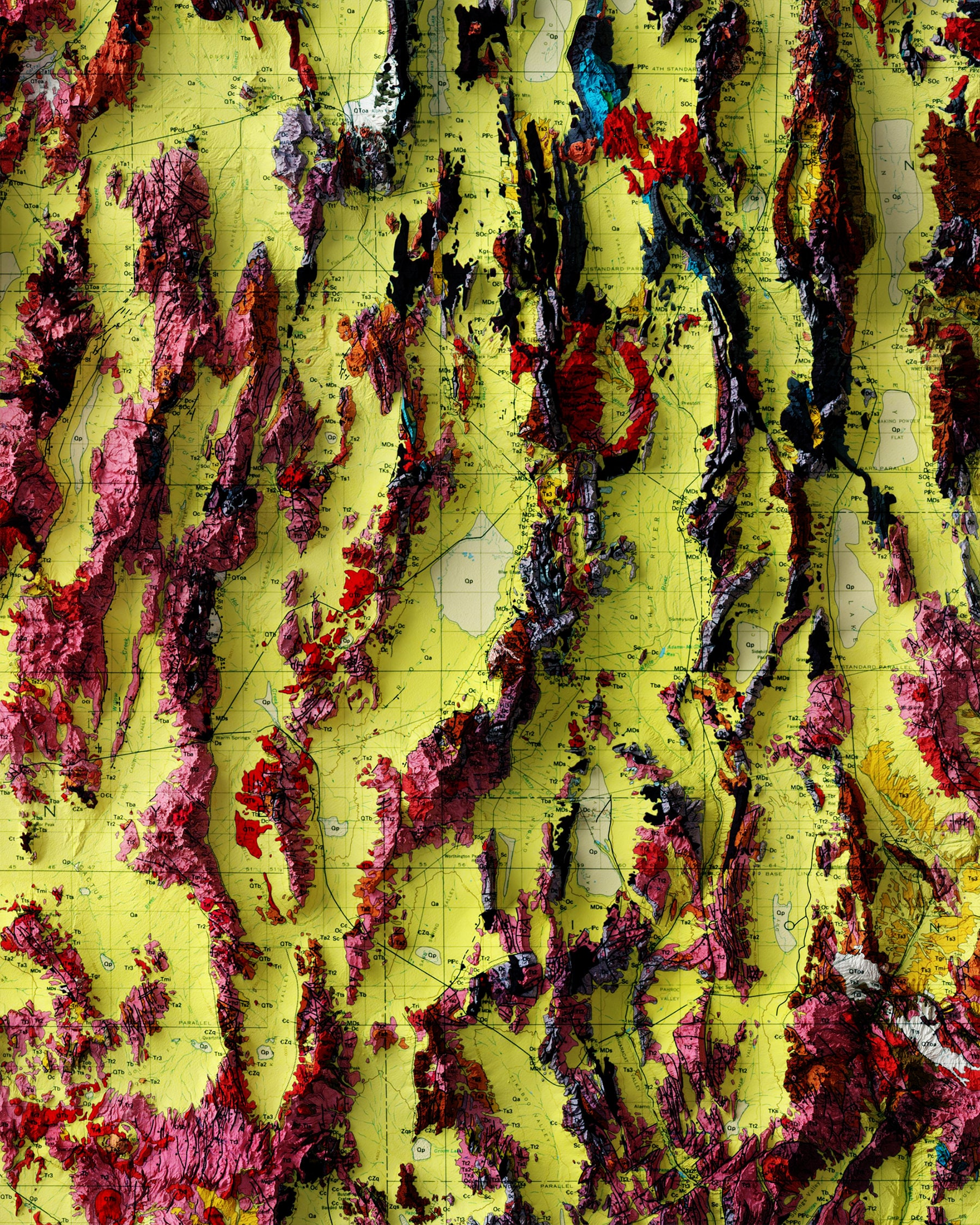 Nevada Geological Map 1978 Vintage Reprint Historical Map With 3D ...