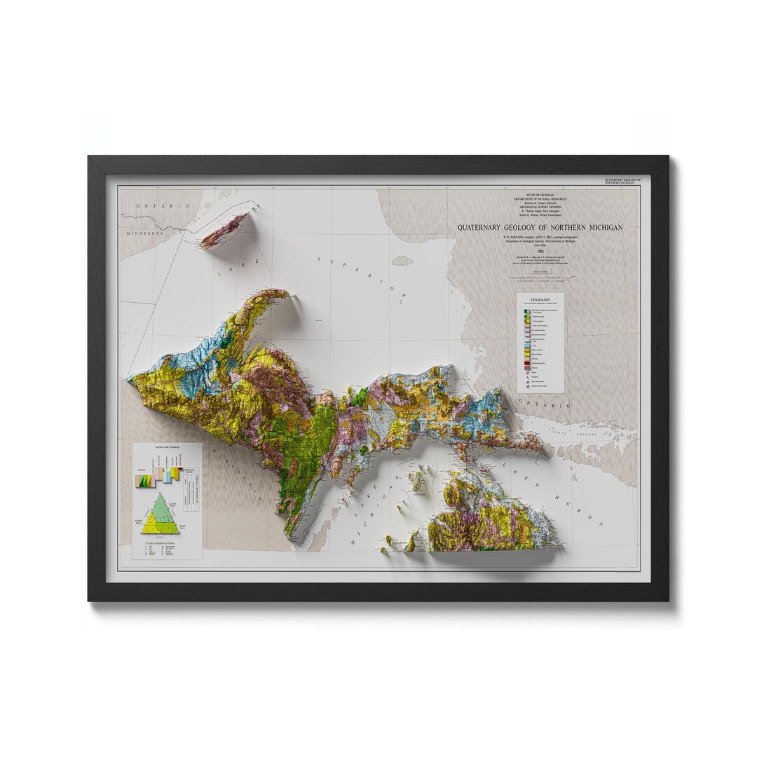 Upper Peninsula Michigan Geological Map Art Print – Vintage Style - Etsy