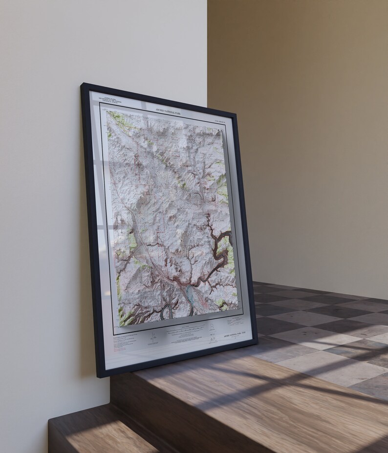 Arches Map Arches National Park Topographic Map Utah, Vintage Reprint ...