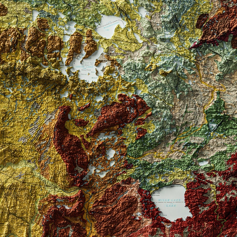 Minnesota Map, Vintage Geological Map of Minnesota 1982, Minnesota Wall ...