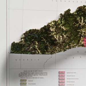 North Carolina Map, Geologic Map of North Carolina-vintage Reprint ...