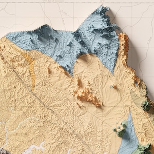 Vintage Uganda Geological Map, Shaded Relief Art Print - Etsy
