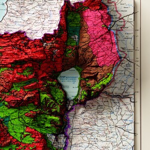 Geological Map of the Israel Vintage Reprint Historical Map With Relief ...