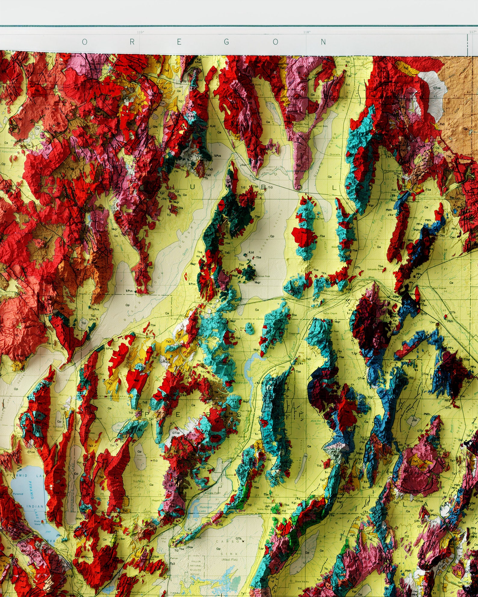 Nevada Geological Map 1978 Vintage Reprint Historical Map With 3D ...