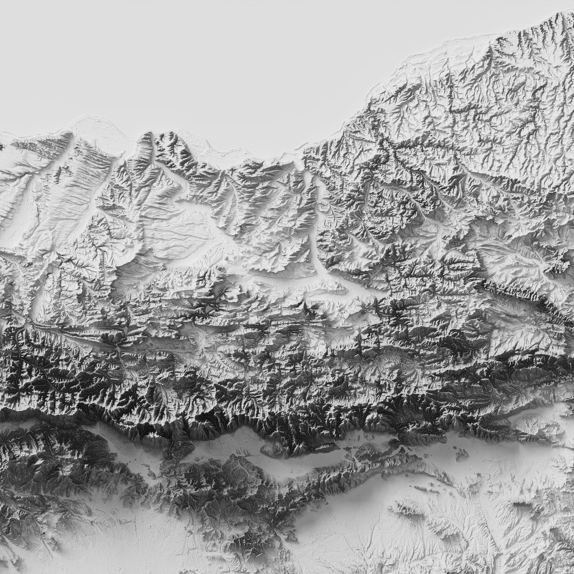 Bulgaria Map With Relief Effect, Bulgaria Elevation Map, Modern Art ...