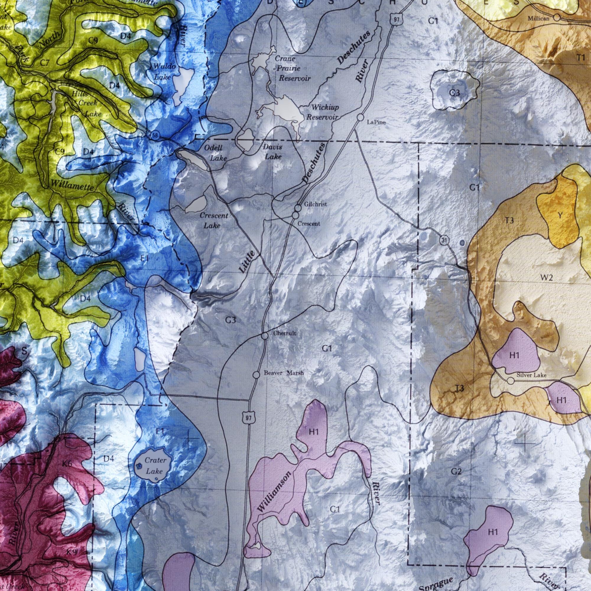 Oregon Geologic Map Print 1986 - Etsy