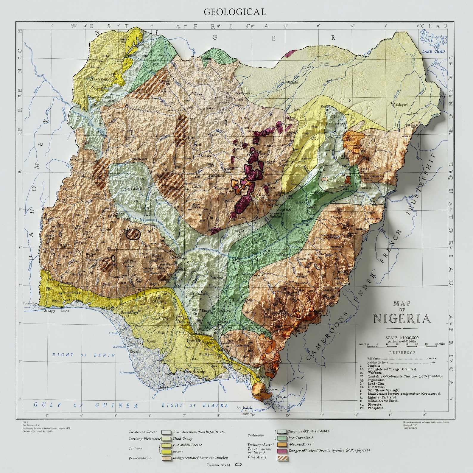 Vintage Nigeria Geologic Map Poster, 1959 Historical Art Print - Etsy