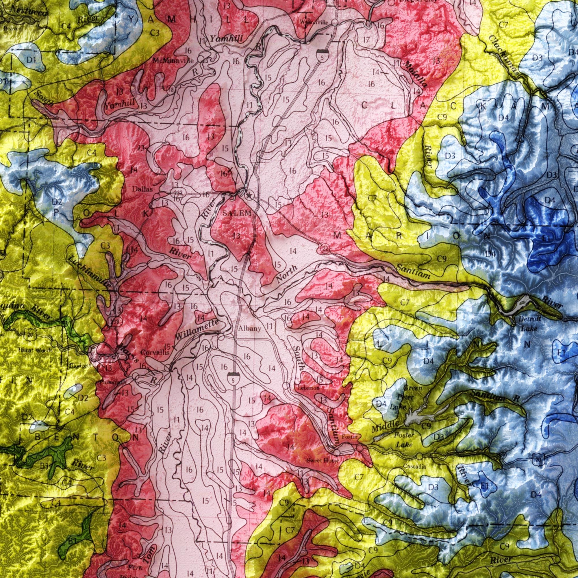 Oregon Geologic Map Print 1986 - Etsy
