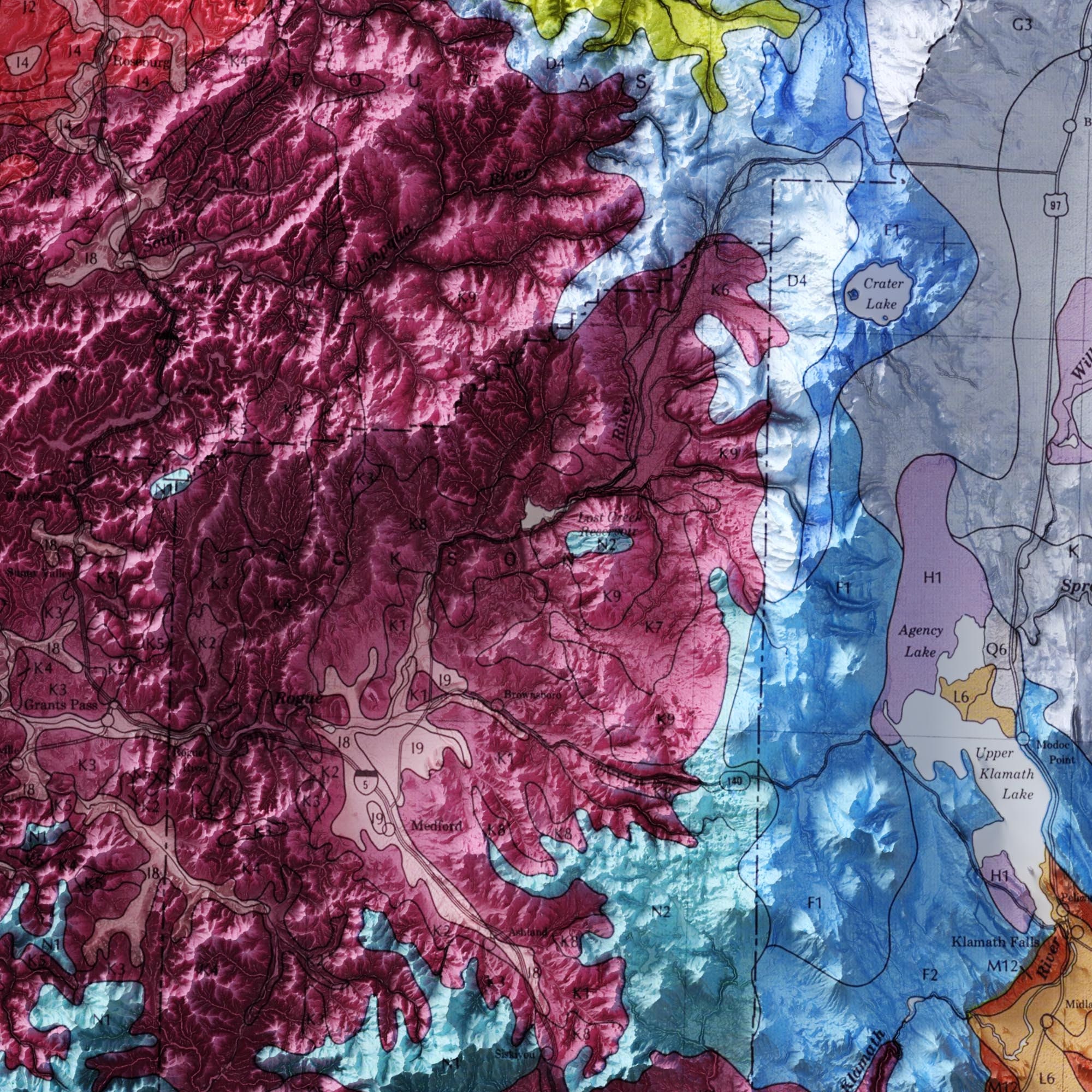 Oregon Geologic Map Print 1986 - Etsy
