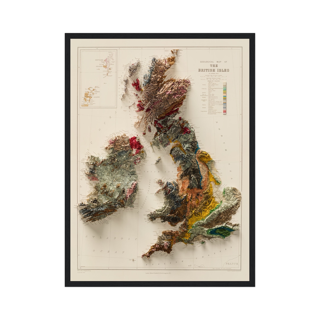Buy British Isles Map, Geological Map of United Kingdom and Ireland ...