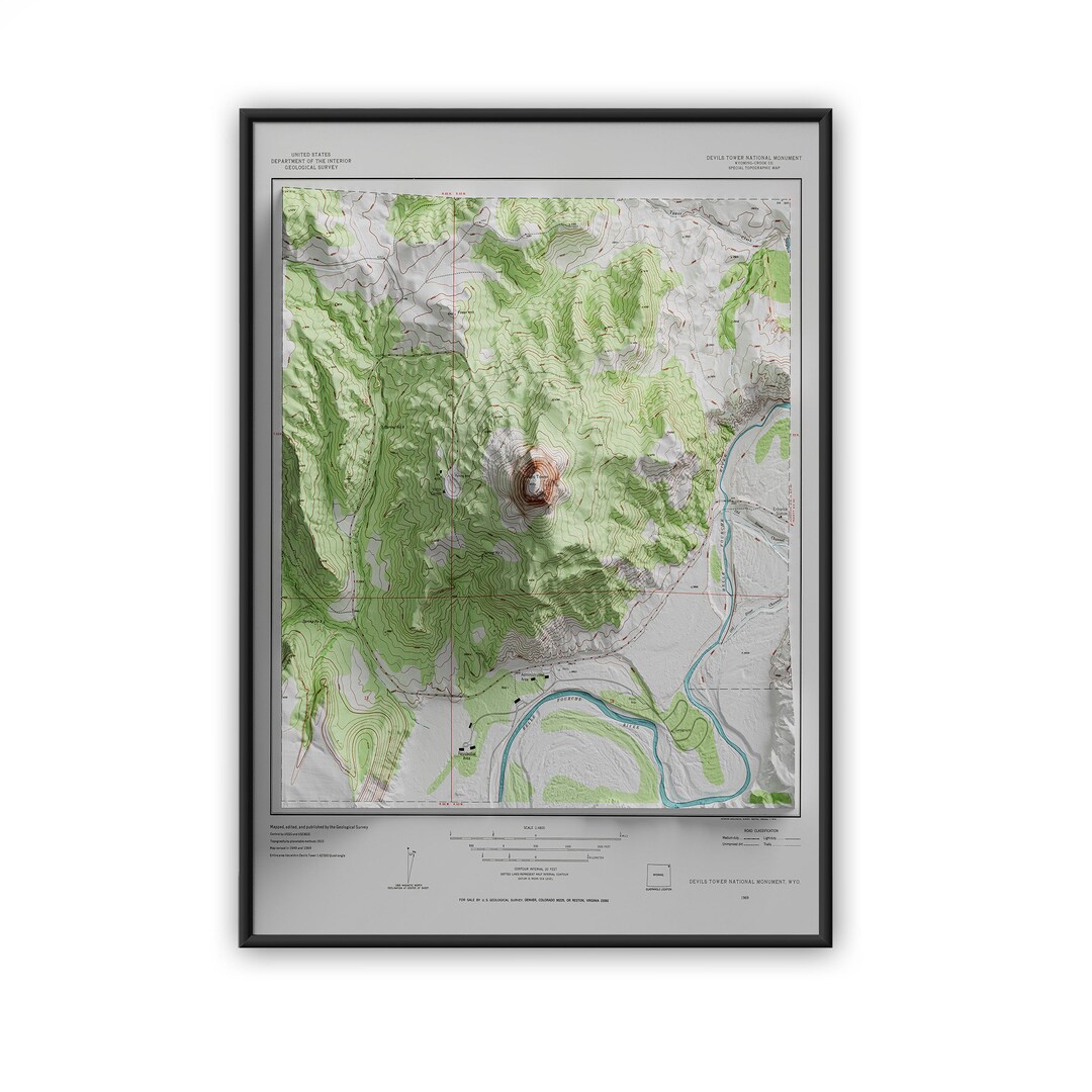 Devils Tower National Monument Topographic Map-wyoming 1969 Vintage ...