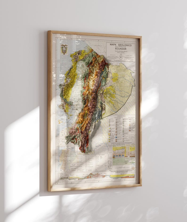 Vintage Ecuador Geologic Map, 1969 Historical Art Print - Etsy