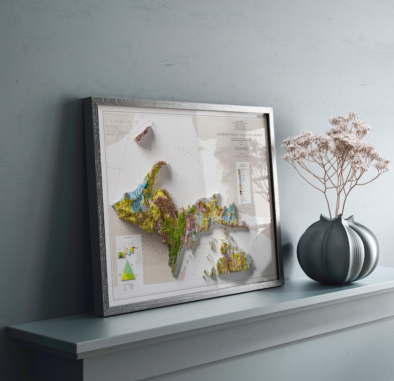 Upper Peninsula Michigan Geological Map Art Print – Vintage Style - Etsy