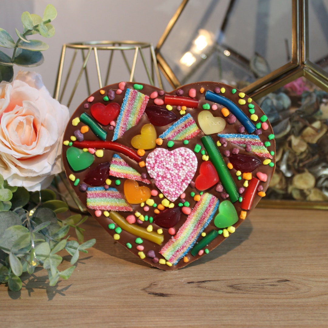 Sweet Heart Chocolate Slab. Chocolate Heart. Handmade Gift. Chocolate ...