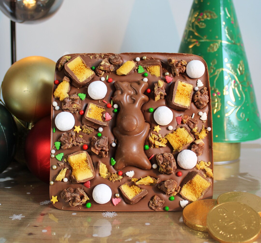 Crunchie Belgian Chocolate Slab Christmas. Malteser Reindeer. - Etsy UK