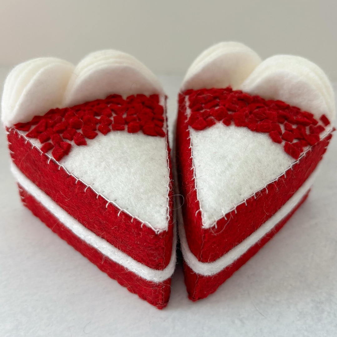 Felt Red Velvet Cake | Felt Cake Slices | Felt Pretend Food | Eco ...