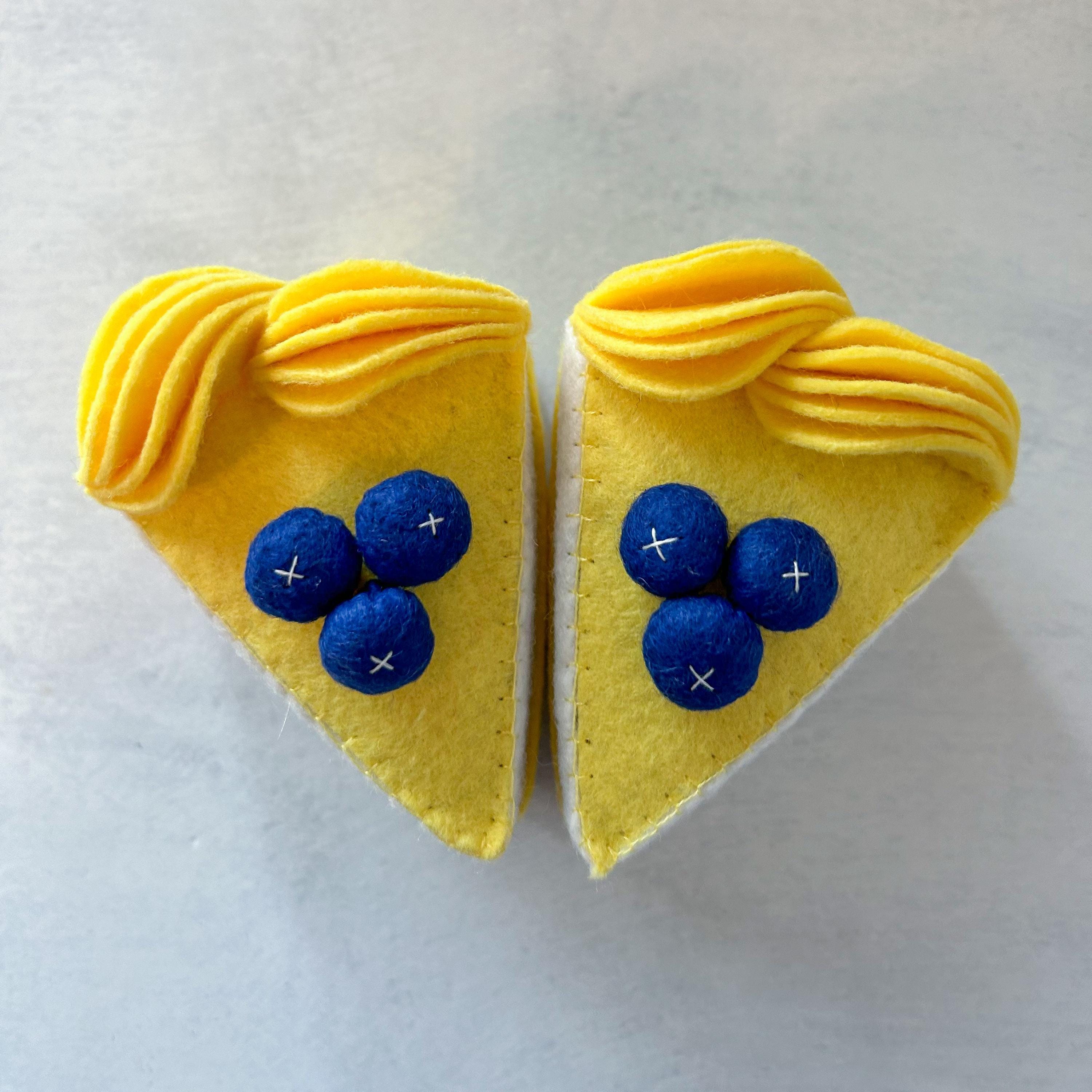 Cake- Lemon With Blueberries | Felt Cake Slices | Felt Pretend Food ...